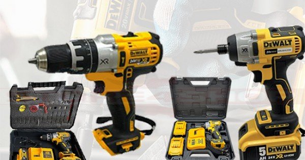 DEWALT SET ΔΡΑΠΑΝΟΚΑΤΣΑΒΙΔΟ & ΠΑΛΜΙΚΟ ΚΑΤΣΑΒΙΔΙ 24v + ΜΠΑΤΑΡΙΕΣ 5ah